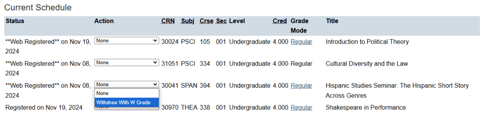 Registration Information | Drew University