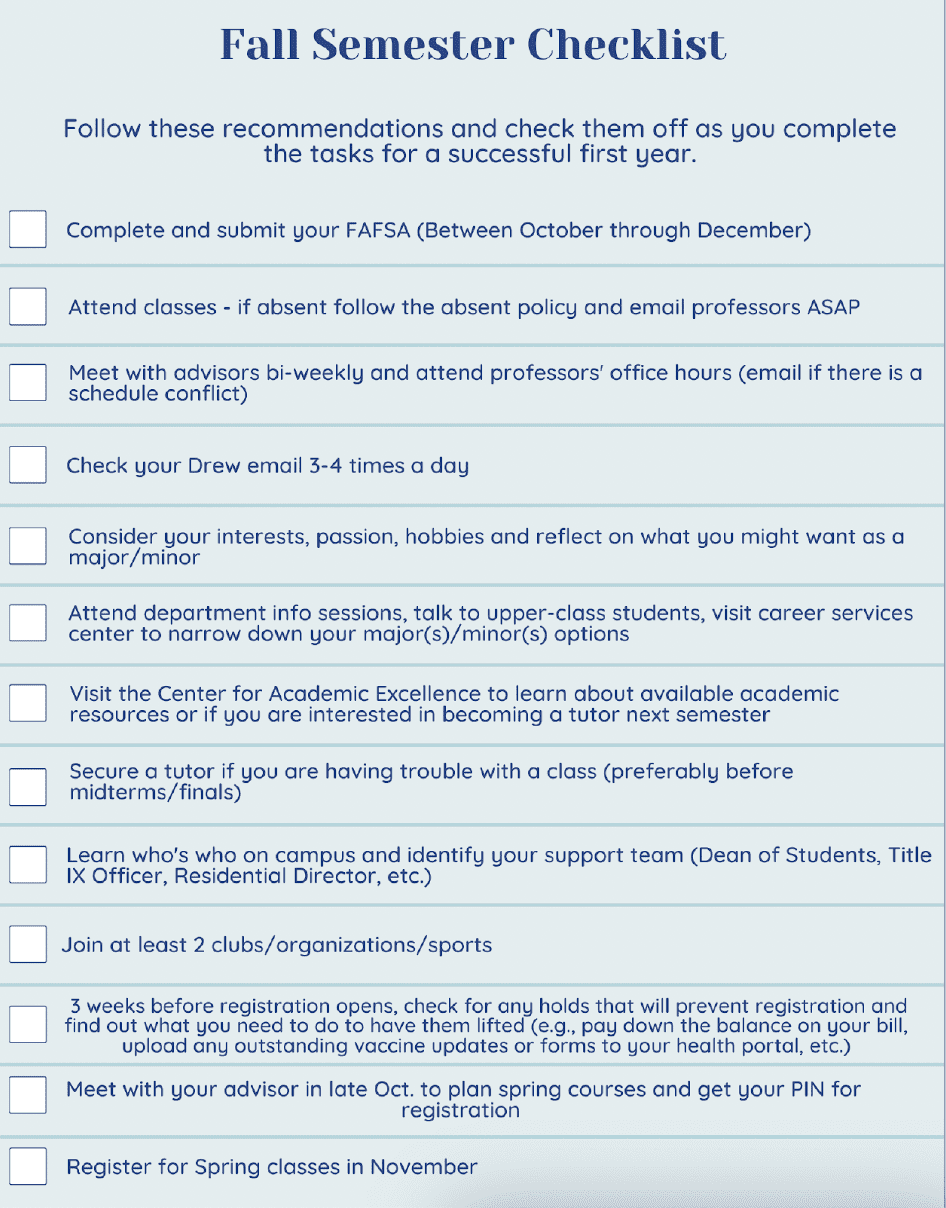 First|Year Toolkit | Drew University