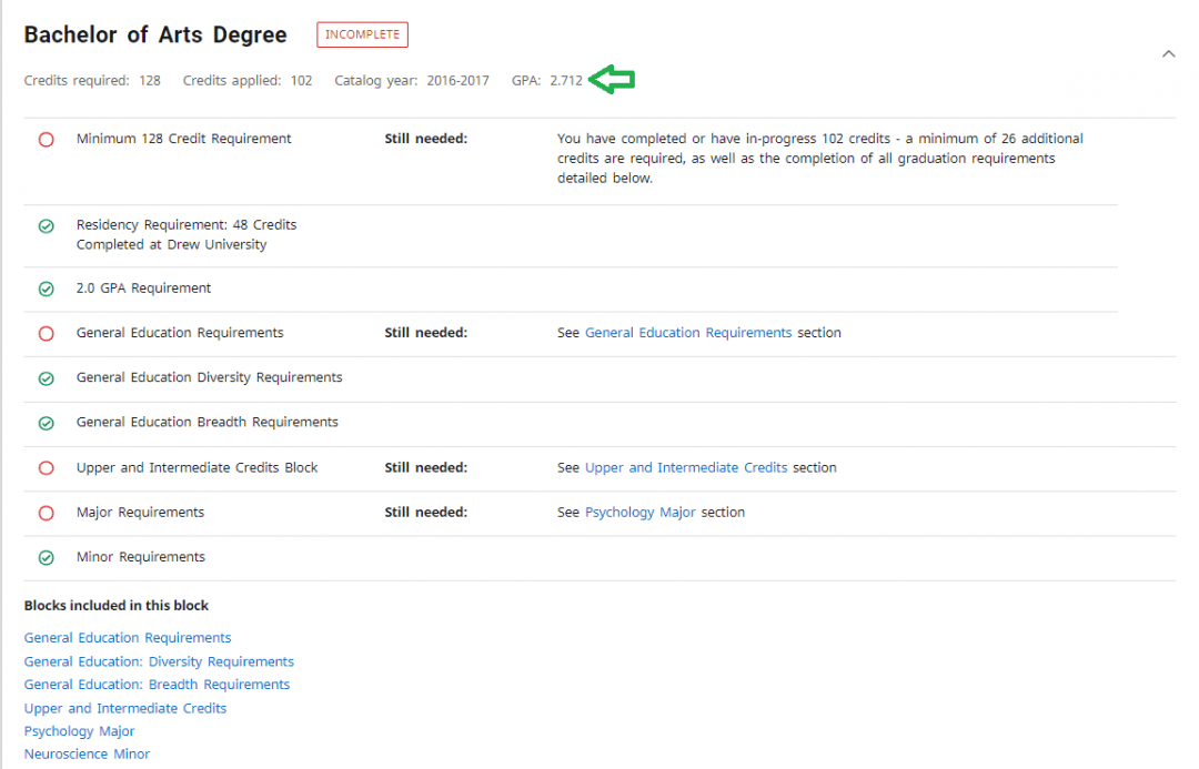 Ladder Degree Audit | Drew University