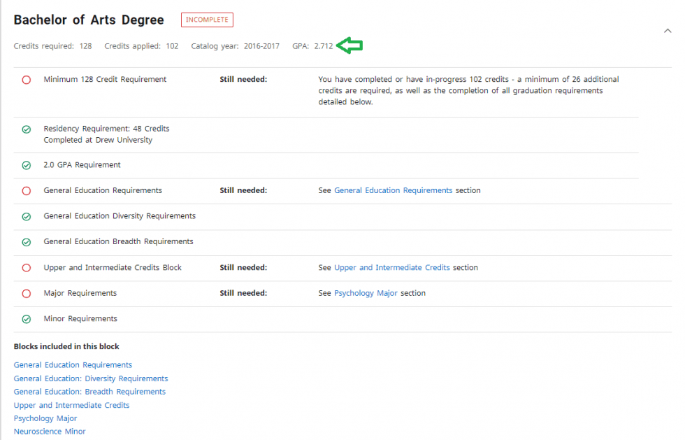 Ladder Degree Audit | Drew University